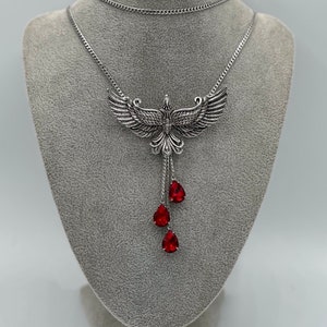 Phoenix Pendant Necklace: Rhinestone Bird Jewelry - Etsy
