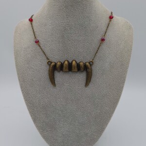Vampire Necklace Bronze Teeth Vampire Fangs Cosplay Gothic - Etsy