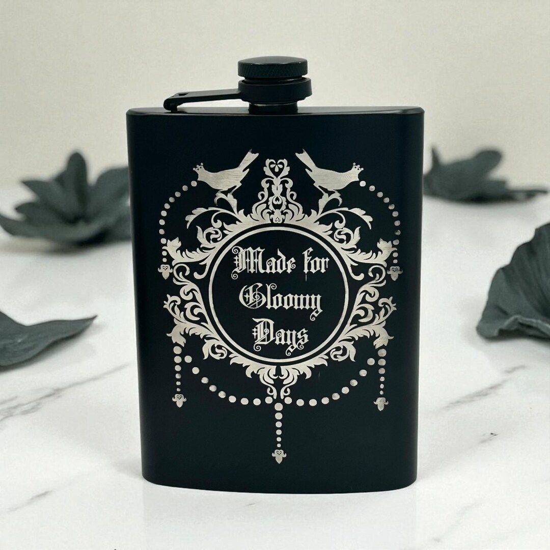 Gothic Skeleton Hip Flask: Laser Engraved Stainless Steel, Funny Gift ...