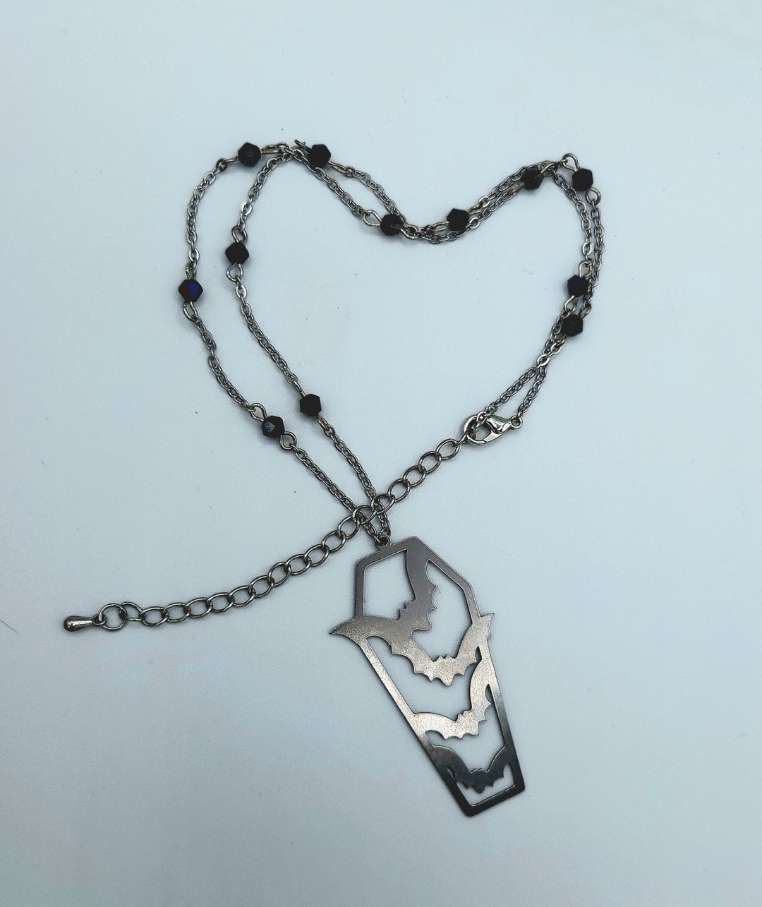 Bat Necklace, Coffin Necklace, Bats, Coffin Pendant, Halloween, Gothic ...