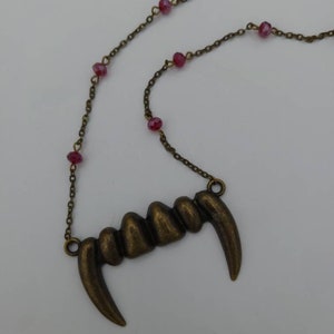 Vampire Necklace Bronze Teeth Vampire Fangs Cosplay Gothic - Etsy