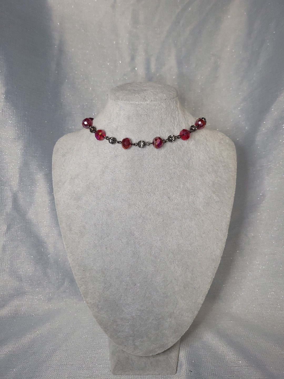 Gothic Choker, Victorian Choker, Black and Red, Choker, Glamorous ...