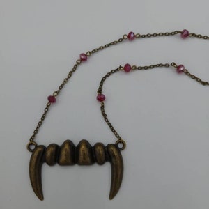 Vampire Necklace Bronze Teeth Vampire Fangs Cosplay Gothic - Etsy