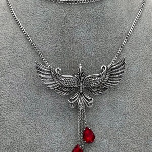Phoenix Pendant Necklace: Rhinestone Bird Jewelry - Etsy