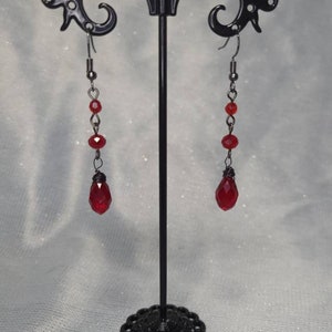 Gothic Earrings, Gothic Jewelry, Blood Red, Blood Drop, Elegant, Witchy ...