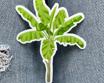 Banana Leaf Tree Sticker Plant Lover Sticker Metallic Die Cut Sticker ...
