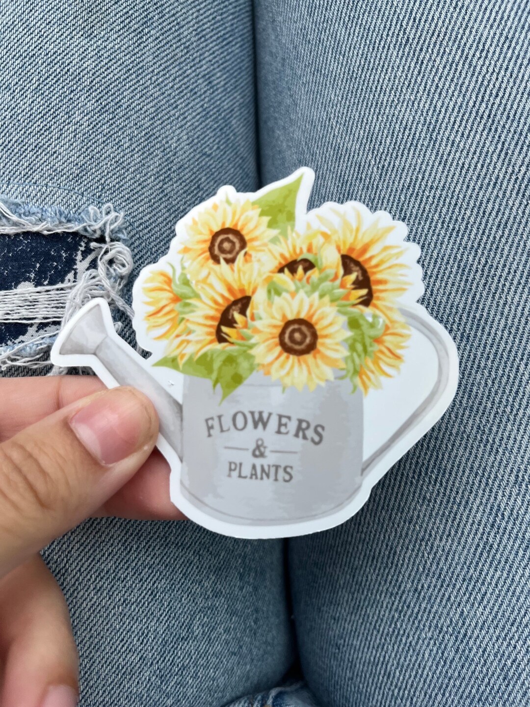 Sunflower Watering Can Sticker - Etsy