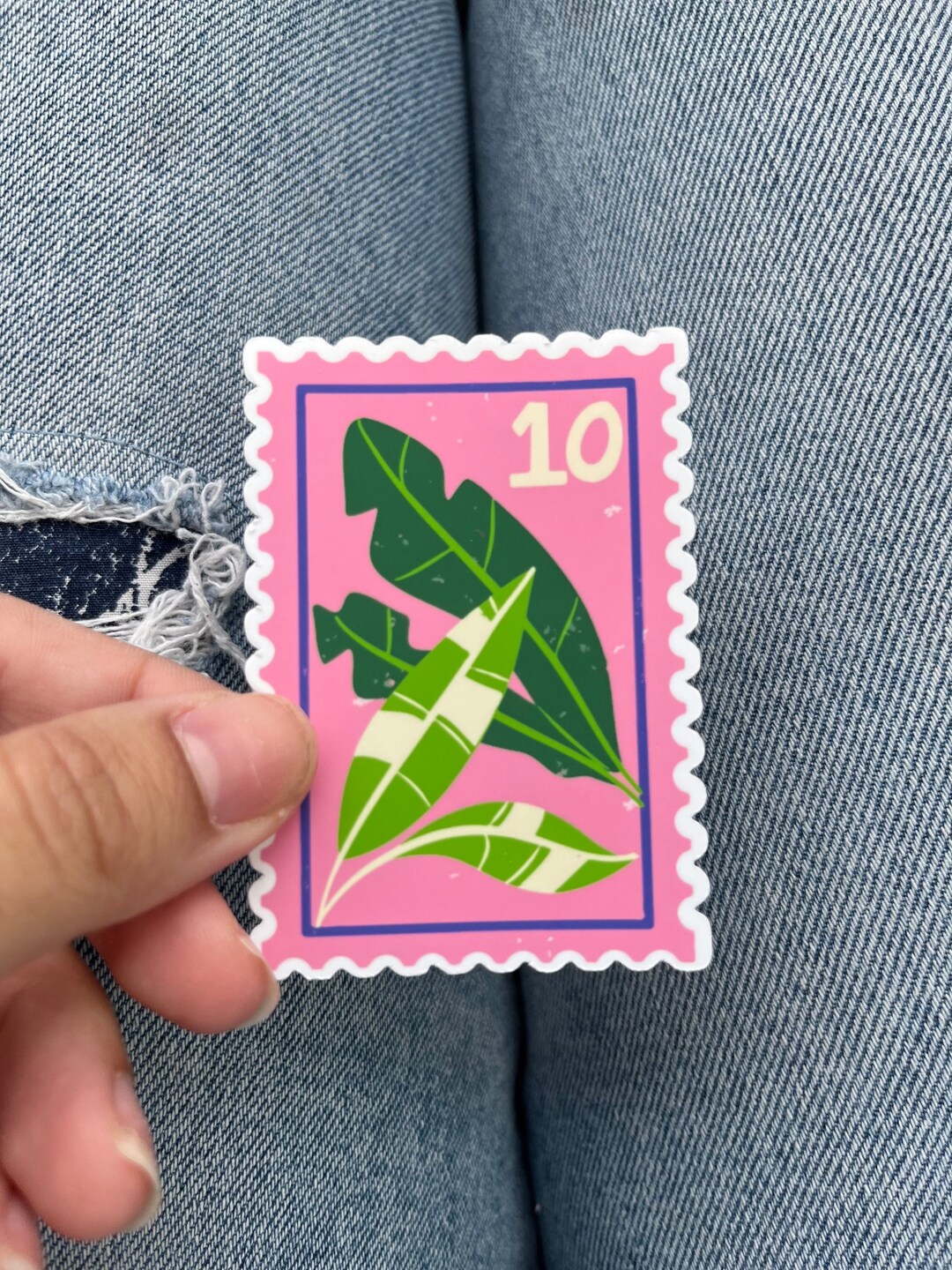 Variegated Banana Tree Stamp Sticker - Etsy