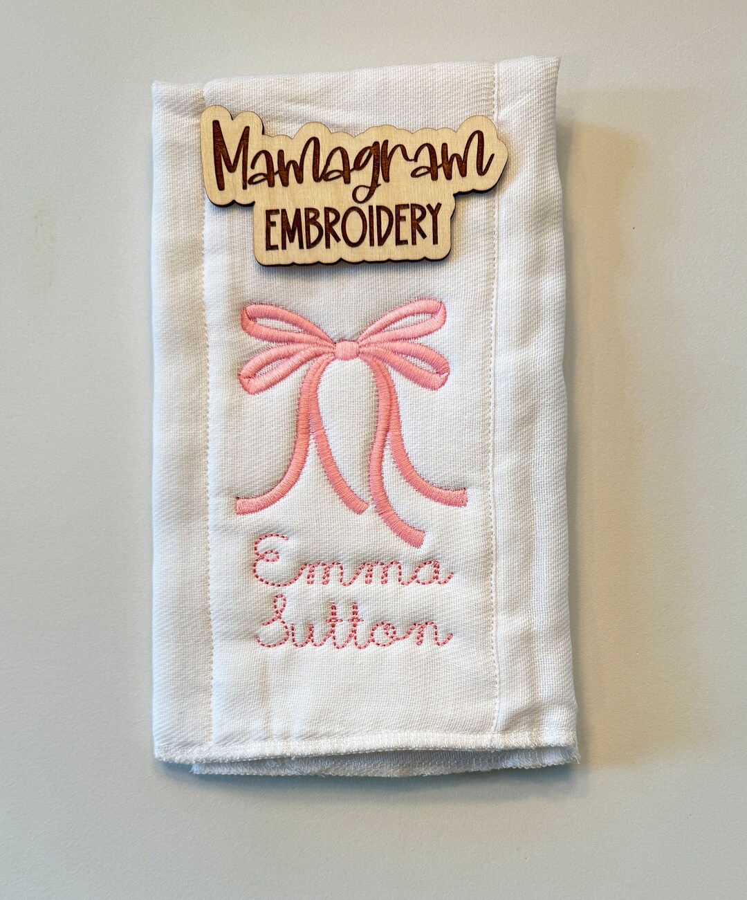 Monogrammed Simple Bow Burp Cloth or Bib - Etsy