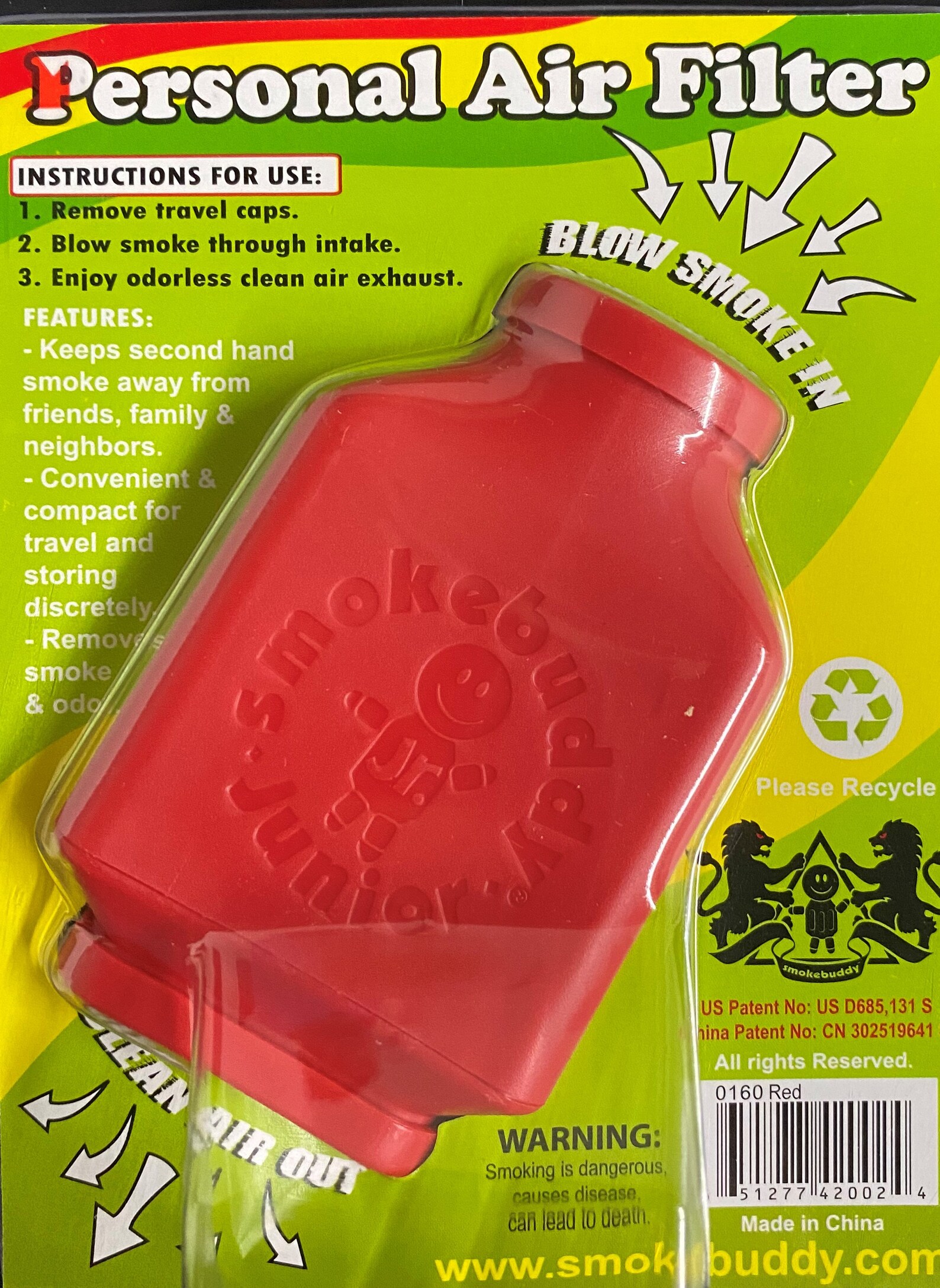 Smokebuddy Personal Air Filter for Smokers and Stoners Original - Etsy