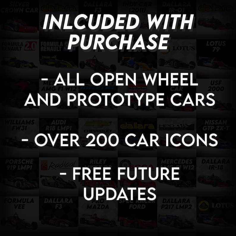 Iracing Open Wheel/prototype Folder Icon Pack Sim Racing - Etsy