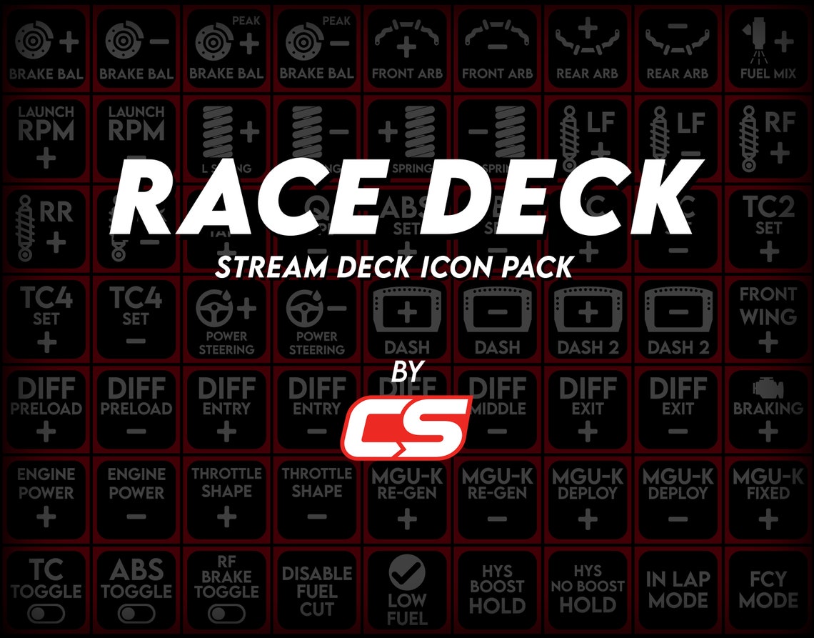 Race Deck Sim Racing Stream Deck Icon Pack | Etsy