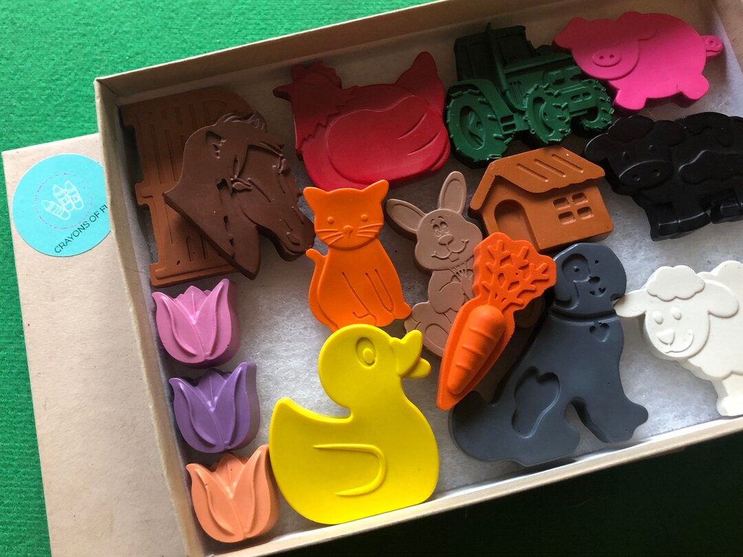 Farm Animal Crayon Set - Etsy