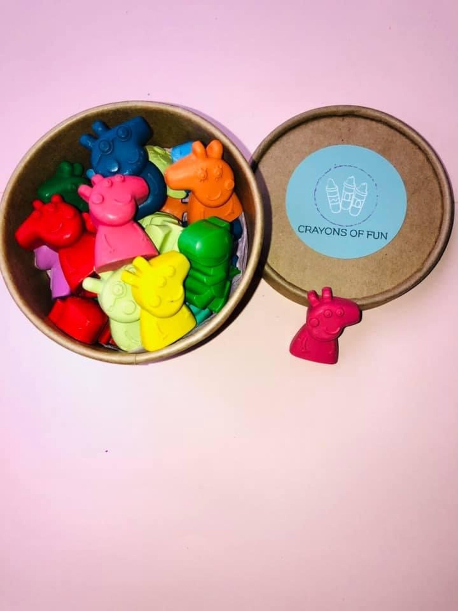 Peppa Pig & Dinosaur Crayon Tub, Crayons Gifts - Etsy UK