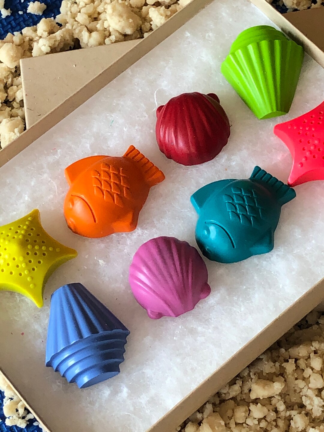 Beach Crayons Seaside Crayons Fish Crayons Shell Crayons - Etsy