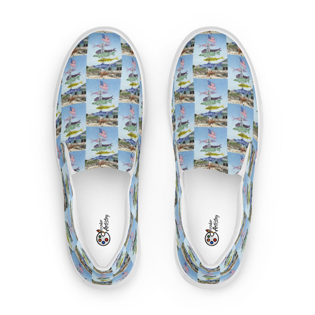 Sunset Beach Pier Sign Men’s Slip-on Canvas Shoes - Etsy