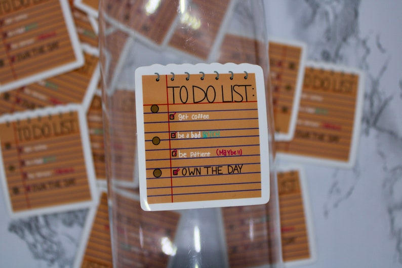To Do List Sticker Coffee Cuteown the Daywaterproof - Etsy