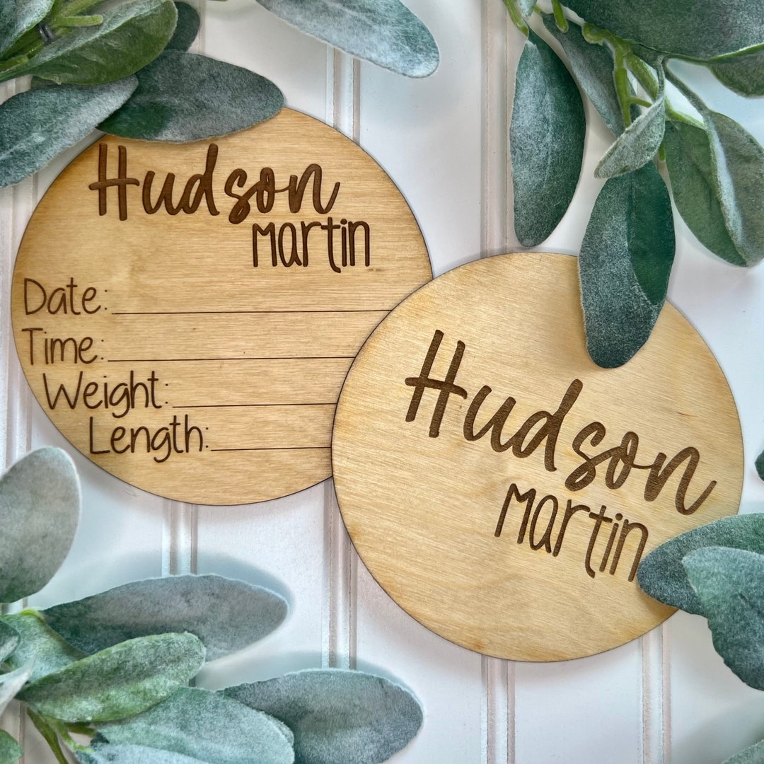Wooden Baby Announcement Sign | Birth Announcement | Baby Name Reveal ...