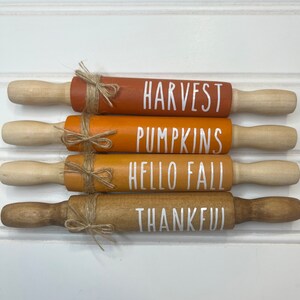 Fall Popular Mini Rolling Pins Fall Tiered Tray Decor Fall Home Decor ...