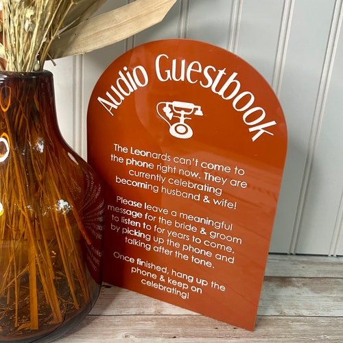 Audio Guest Book Sign Acrylic Wedding Signage Custom - Etsy