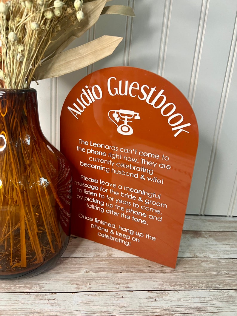 Audio Guest Book Sign Acrylic Wedding Signage Custom - Etsy
