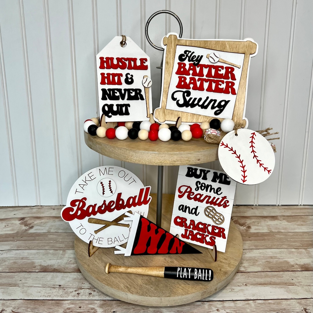 The Ballpark Collection Baseball Decor Baseball Tiered Tray Summer Home ...