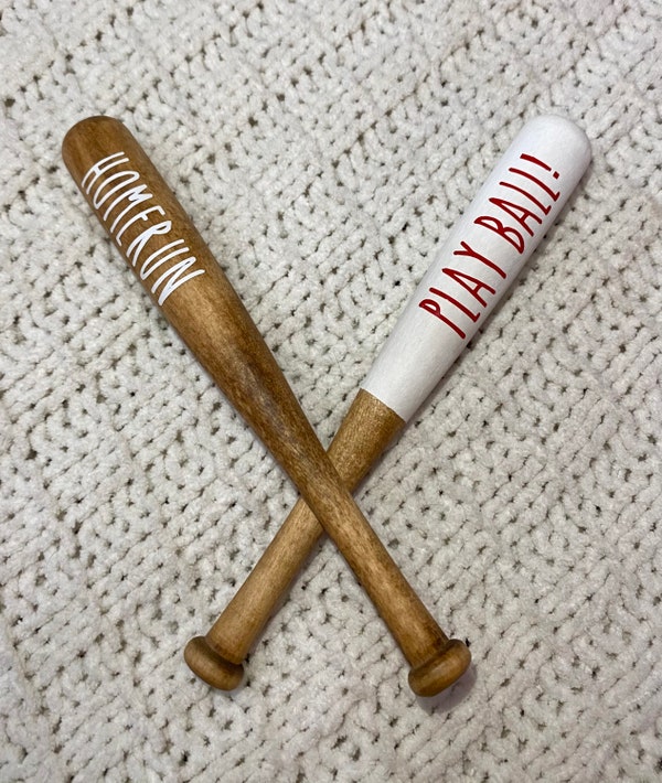 Mini Baseball Bat & Wood Bead Garland Set Baseball Décor - Etsy