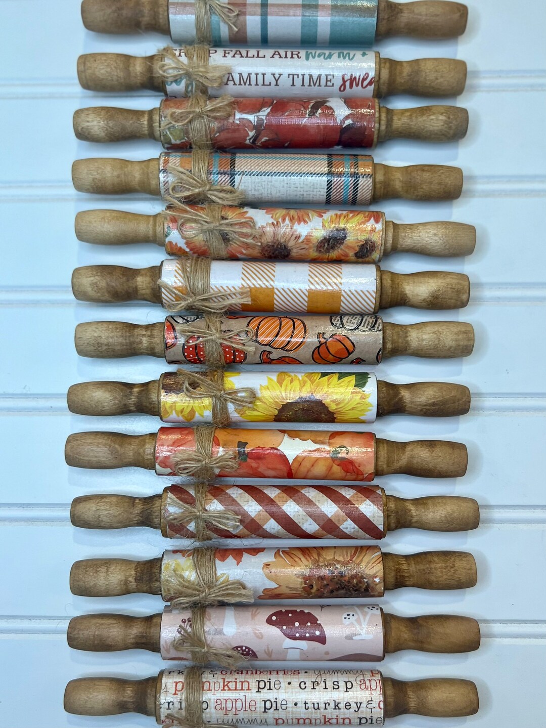 Fall Decorative Mini Rolling Pins Tiered Tray Decor Fall Home Decor - Etsy