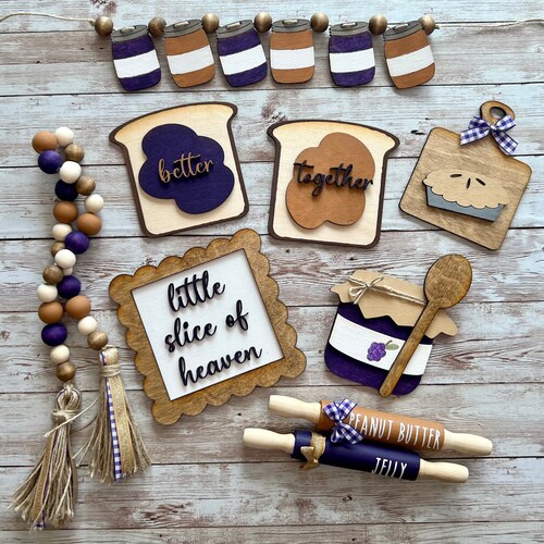 Peanut Butter & Jelly Tiered Tray Set PB and J Décor - Etsy