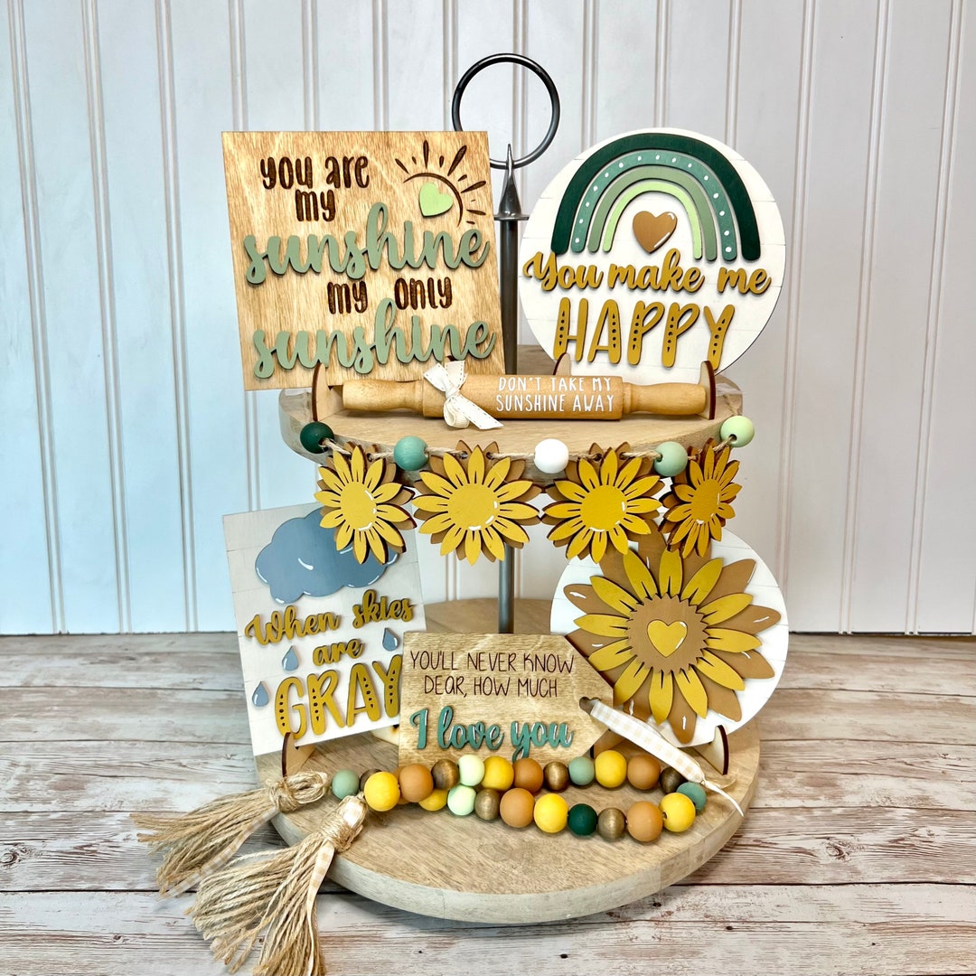 You Are My Sunshine Tiered Tray Collection | Sunflower Decor | Sunshine ...