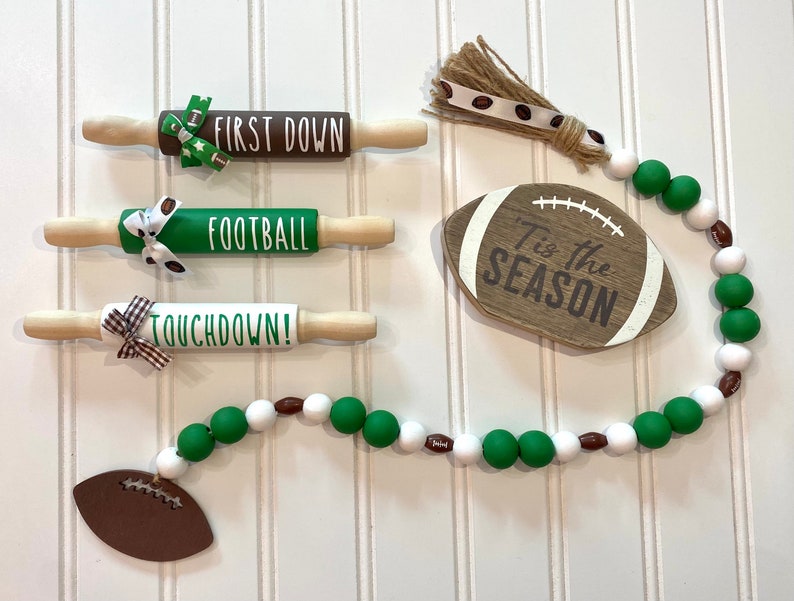 Football Wood Bead Garland - Etsy