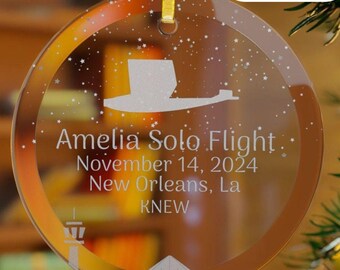 Personalized First Solo Flight Christmas Ornament Student Pilot Metal ...