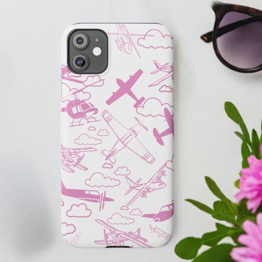Pink Aviation iPhone Case: Airplane Mosaic Art - Etsy