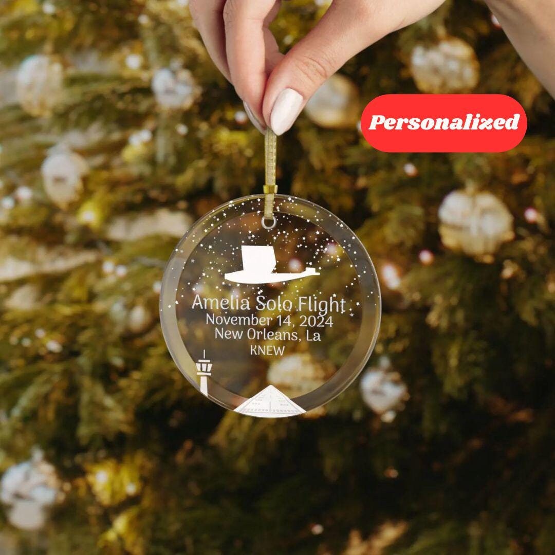 Personalized Pilot First Solo Flight Glass Ornament: Aviation Gift - Etsy