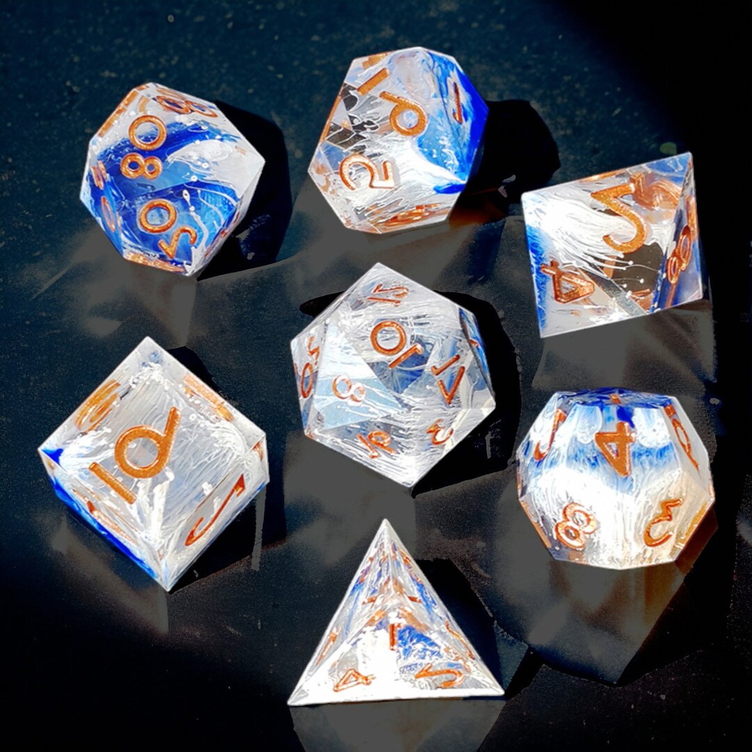 Resin Dnd Dice Set Liquid Core Dnd Dice Set Polyhedral Resin Dice Set ...