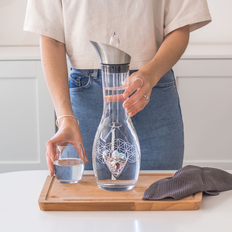 Crystal Water Carafe decanter Gemstone Vial With Authentic - Etsy