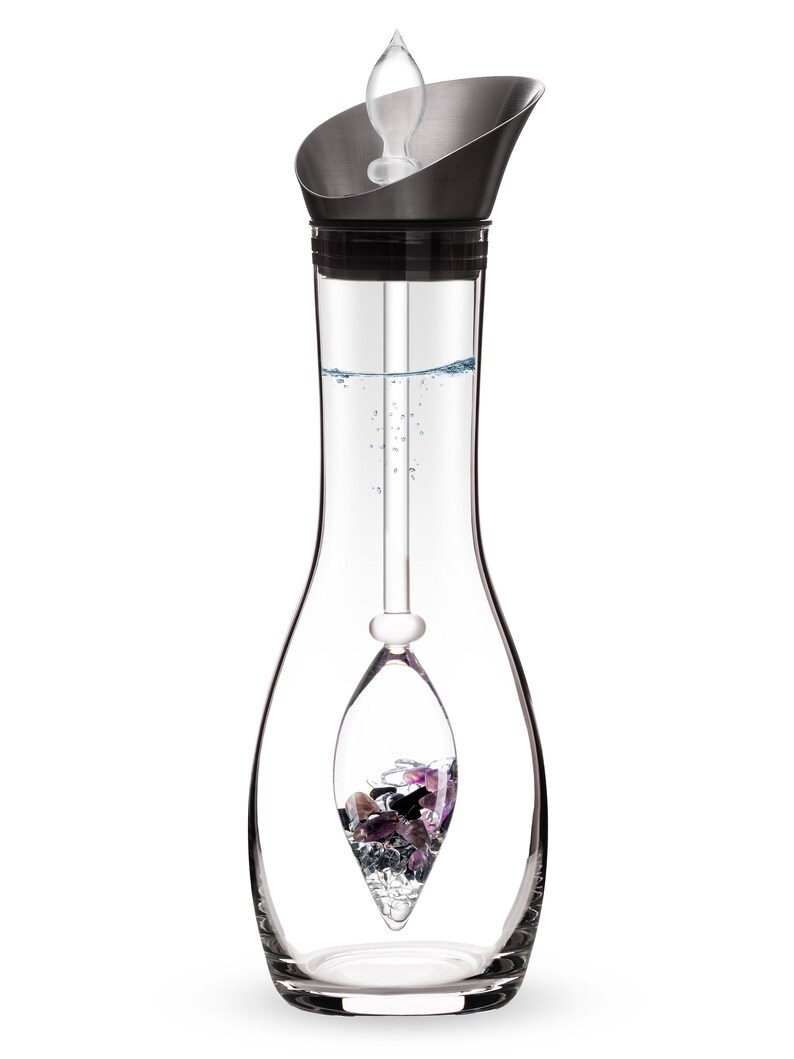 Crystal Water Carafe (decanter + Gemstone Vial) With Authentic ...