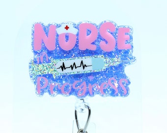 Nurse in Progress Badge Reel - Etsy