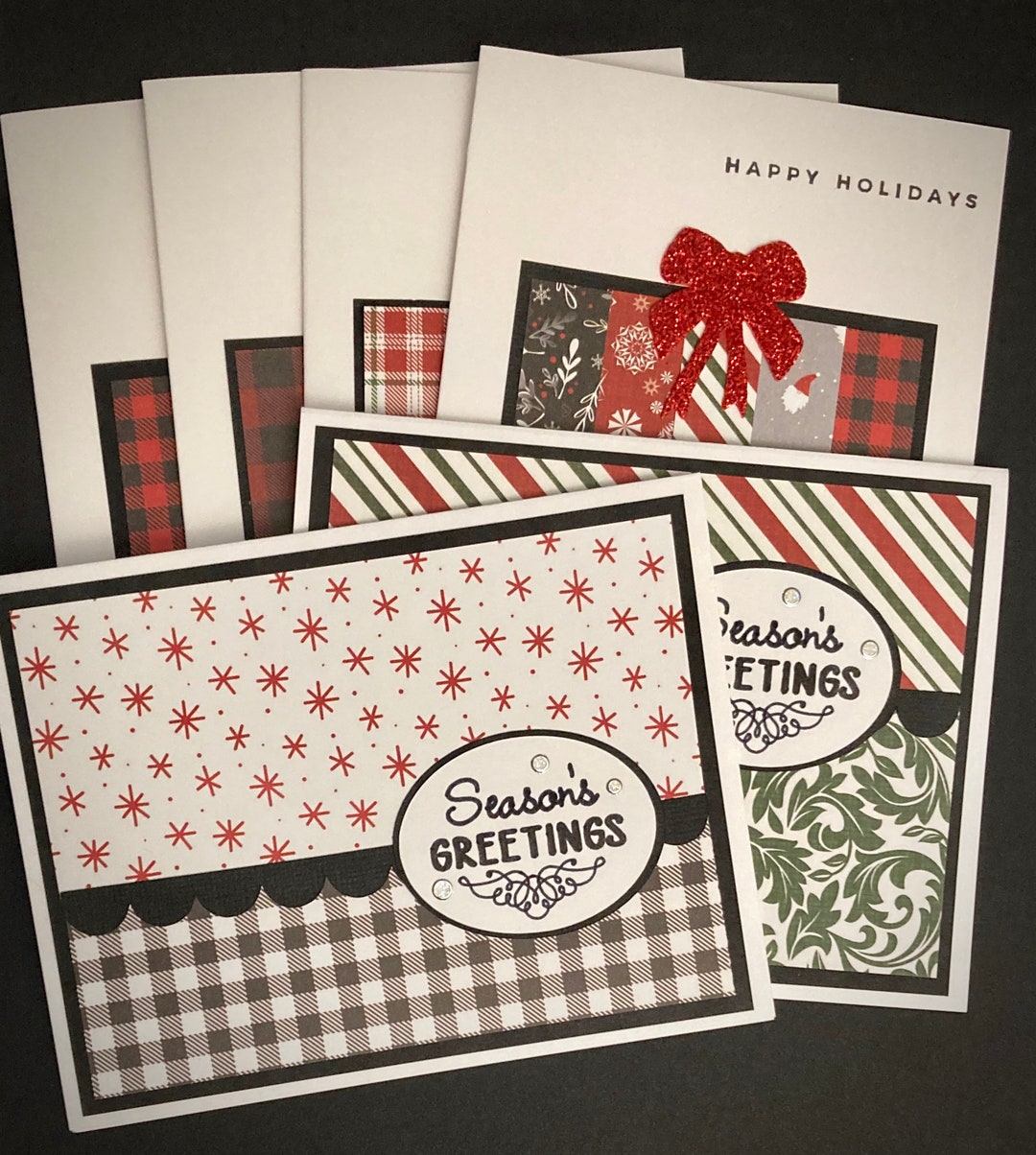 6 Christmas Holiday Greeting Cards Assortment Variety Set With ...