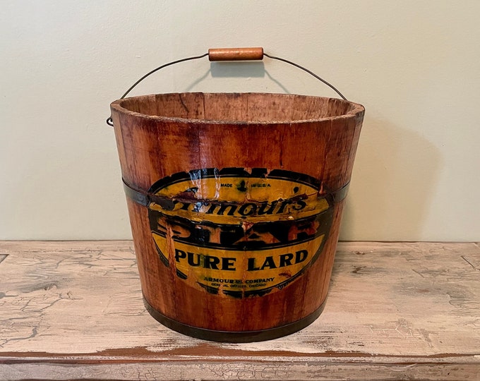 Armour's Pure Lard, Armour's, Chicago, Lard Bucket, Lard, Wood Bucket ...