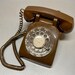 Vintage Brown Telephone, Brown Rotary Dial Telephone, Vintage Phone ...