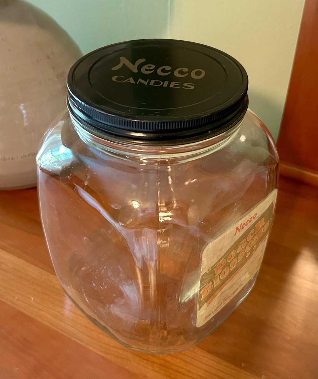 Necco, Necco Candies Jar, Vintage Necco Candies Glass Jar, Necco Peach ...