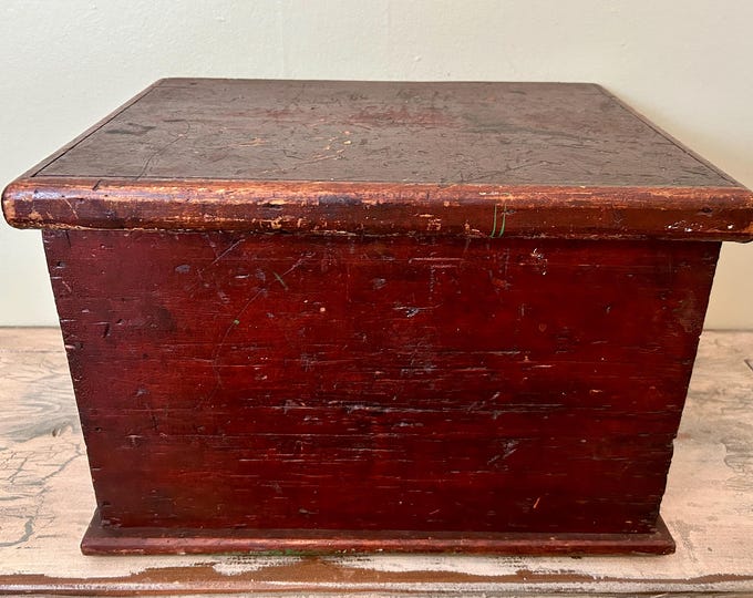 Primitive Chest, Storage Chest, Storage Trunk, Tool Chest, Vintage Wood ...