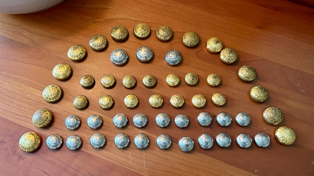Vintage Boston & Maine Railroad Button Covers, Brass Railroad Button ...
