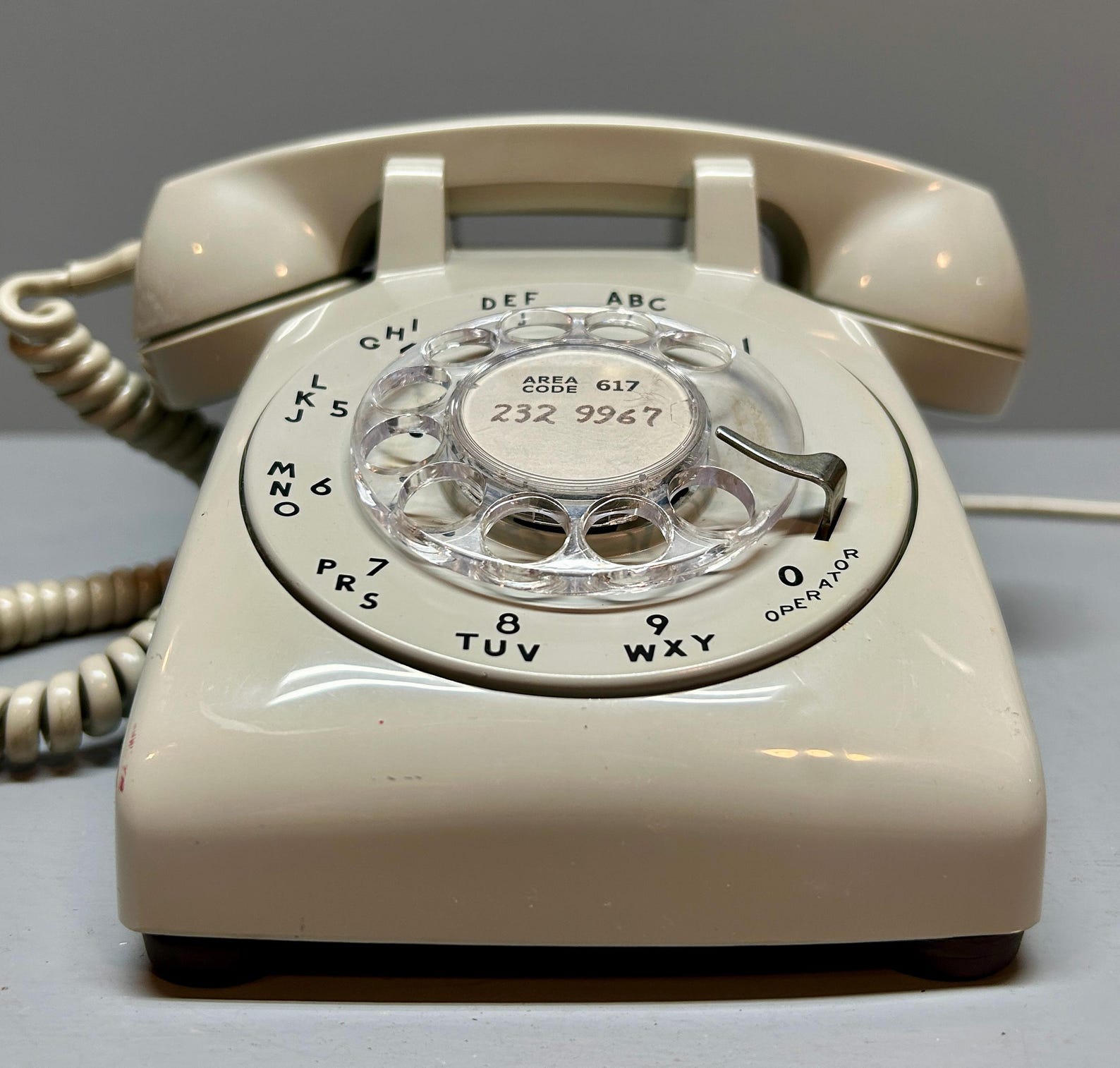 Vintage Telephone, Vintage Gray Telephone, Gray Rotary Dial Telephone ...
