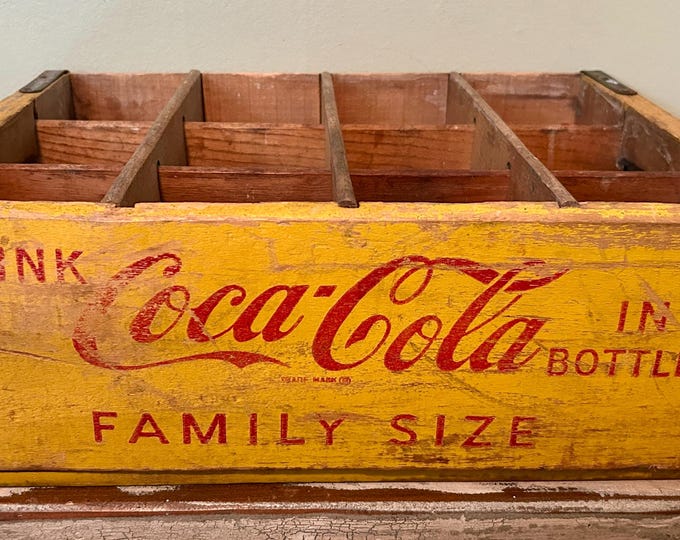 Coca Cola, Vintage Coca Cola Crate, Yellow Coca Cola Crate, Soda Crate ...