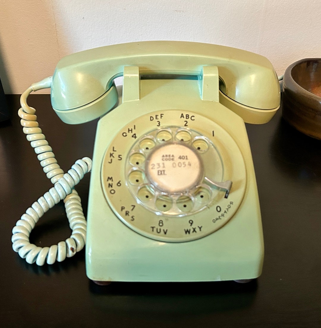 Vintage Green Telephone, Vintage Green Phone, Telephone, Vintage ...