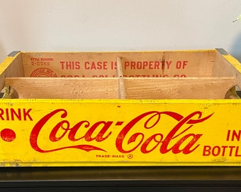 Coca Cola, Vintage Coca Cola Crate, Yellow Coca Cola Crate, Soda Crate ...