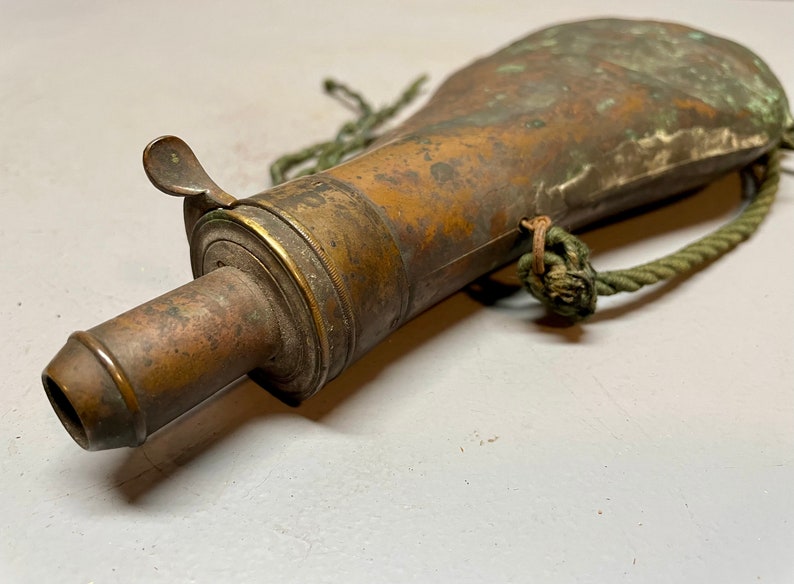 Vintage Brass Powder Flask Brass Powder Horn 1850's - Etsy