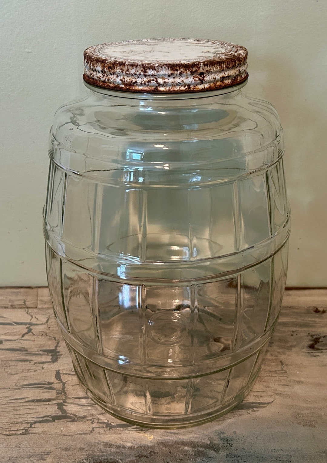 Pickle Jar, Glass Pickle Jar, Vintage Pickle Jar, Vintage Jar, Glass ...